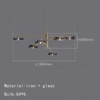 China Simplicity Dining Room LED Chandelier Personality Modern Black Pendant Light Lotus Leaves Glass Chandelier(WH-MI-490) for sale