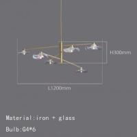 China Simplicity Dining Room LED Chandelier Personality Modern Black Pendant Light Lotus Leaves Glass Chandelier(WH-MI-490) for sale