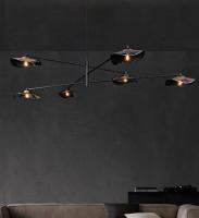 China Simplicity Dining Room LED Chandelier Personality Modern Black Pendant Light Lotus Leaves Glass Chandelier(WH-MI-490) for sale