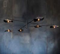 China Simplicity Dining Room LED Chandelier Personality Modern Black Pendant Light Lotus Leaves Glass Chandelier(WH-MI-490) for sale