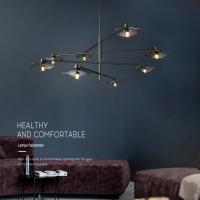 China Simplicity Dining Room LED Chandelier Personality Modern Black Pendant Light Lotus Leaves Glass Chandelier(WH-MI-490) for sale