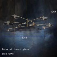 China Simplicity Dining Room LED Chandelier Personality Modern Black Pendant Light Lotus Leaves Glass Chandelier(WH-MI-490) for sale