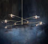 China Simplicity Dining Room LED Chandelier Personality Modern Black Pendant Light Lotus Leaves Glass Chandelier(WH-MI-490) for sale