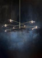 China Simplicity Dining Room LED Chandelier Personality Modern Black Pendant Light Lotus Leaves Glass Chandelier(WH-MI-490) for sale