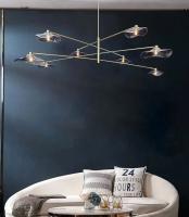 China Simplicity Dining Room LED Chandelier Personality Modern Black Pendant Light Lotus Leaves Glass Chandelier(WH-MI-490) for sale