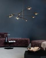 China Simplicity Dining Room LED Chandelier Personality Modern Black Pendant Light Lotus Leaves Glass Chandelier(WH-MI-490) for sale