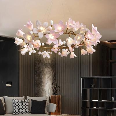 China Modern Copper Magnolia flower chandelier Circular Blossom Chandelier (WH-MI-491) for sale
