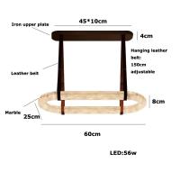 China LED Dimmable Natural Marble Desing Leather Belt Chandelier Lighting (WH-MI-492) for sale