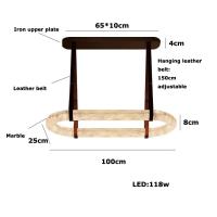 China LED Dimmable Natural Marble Desing Leather Belt Chandelier Lighting (WH-MI-492) for sale