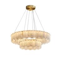China LED Dimmable Natural Marble Desing Leather Belt Chandelier Lighting (WH-MI-492) for sale