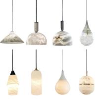 China LED Dimmable Natural Marble Desing Leather Belt Chandelier Lighting (WH-MI-492) for sale