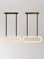 China LED Dimmable Natural Marble Desing Leather Belt Chandelier Lighting (WH-MI-492) for sale