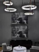 China LED Dimmable Natural Marble Desing Leather Belt Chandelier Lighting (WH-MI-492) for sale