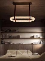 China LED Dimmable Natural Marble Desing Leather Belt Chandelier Lighting (WH-MI-492) for sale
