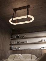 China LED Dimmable Natural Marble Desing Leather Belt Chandelier Lighting (WH-MI-492) for sale