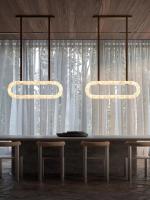 China LED Dimmable Natural Marble Desing Leather Belt Chandelier Lighting (WH-MI-492) for sale