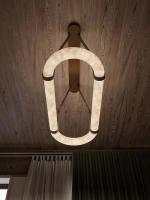 China LED Dimmable Natural Marble Desing Leather Belt Chandelier Lighting (WH-MI-492) for sale