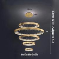 China Duplex Stairs Chandelier Modern Luxury Rings Crystal Large Pendant Lamp Luxury Circle Crystal Chandelier(WH-MI-494) for sale