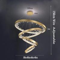 China Duplex Stairs Chandelier Modern Luxury Rings Crystal Large Pendant Lamp Luxury Circle Crystal Chandelier(WH-MI-494) for sale