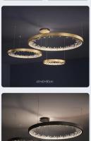 China Duplex Stairs Chandelier Modern Luxury Rings Crystal Large Pendant Lamp Luxury Circle Crystal Chandelier(WH-MI-494) for sale