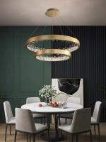China Duplex Stairs Chandelier Modern Luxury Rings Crystal Large Pendant Lamp Luxury Circle Crystal Chandelier(WH-MI-494) for sale