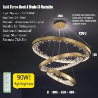 China Duplex Stairs Chandelier Modern Luxury Rings Crystal Large Pendant Lamp Luxury Circle Crystal Chandelier(WH-MI-494) for sale