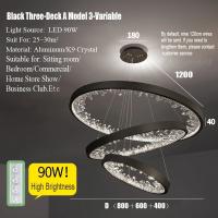 China Duplex Stairs Chandelier Modern Luxury Rings Crystal Large Pendant Lamp Luxury Circle Crystal Chandelier(WH-MI-494) for sale