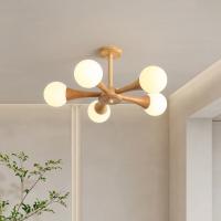 China Nordic Log Art Chandelier Simple Personality Glass Ceiling Lamp Wooden Nera Chandelier(WH-MI-495) for sale