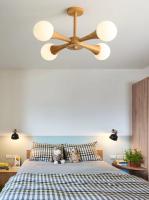 China Nordic Log Art Chandelier Simple Personality Glass Ceiling Lamp Wooden Nera Chandelier(WH-MI-495) for sale
