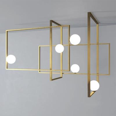 China Post modern Rectangles G4 LED pendant light hanging lamp bedside metal Luminarias Mondrian Glass Ceiling Light(WH-MI-497) for sale