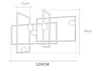 China Post modern Rectangles G4 LED pendant light hanging lamp bedside metal Luminarias Mondrian Glass Ceiling Light(WH-MI-497) for sale