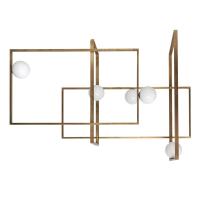 China Post modern Rectangles G4 LED pendant light hanging lamp bedside metal Luminarias Mondrian Glass Ceiling Light(WH-MI-497) for sale