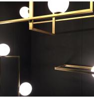 China Post modern Rectangles G4 LED pendant light hanging lamp bedside metal Luminarias Mondrian Glass Ceiling Light(WH-MI-497) for sale