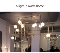 China Post modern Rectangles G4 LED pendant light hanging lamp bedside metal Luminarias Mondrian Glass Ceiling Light(WH-MI-497) for sale