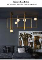 China Post modern Rectangles G4 LED pendant light hanging lamp bedside metal Luminarias Mondrian Glass Ceiling Light(WH-MI-497) for sale