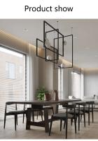 China Post modern Rectangles G4 LED pendant light hanging lamp bedside metal Luminarias Mondrian Glass Ceiling Light(WH-MI-497) for sale
