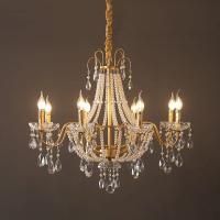 China French Retro Style Pearl Chandelier American Crystal Lamp (WH-CY-255) for sale