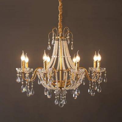 China French Retro Style Pearl Chandelier American Crystal Lamp (WH-CY-255) for sale