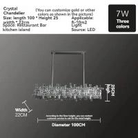 China Rectangle Chrome Crystal Chandelier Modern Chrome K9 Crystal Pendant Lights(WH-CY-257) for sale