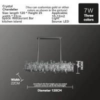 China Rectangle Chrome Crystal Chandelier Modern Chrome K9 Crystal Pendant Lights(WH-CY-257) for sale