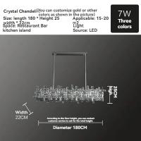 China Rectangle Chrome Crystal Chandelier Modern Chrome K9 Crystal Pendant Lights(WH-CY-257) for sale