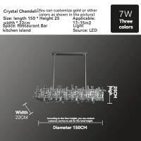 China Rectangle Chrome Crystal Chandelier Modern Chrome K9 Crystal Pendant Lights(WH-CY-257) for sale