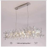 China Rectangle Chrome Crystal Chandelier Modern Chrome K9 Crystal Pendant Lights(WH-CY-257) for sale