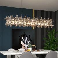 China Rectangle Chrome Crystal Chandelier Modern Chrome K9 Crystal Pendant Lights(WH-CY-257) for sale