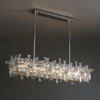 China Rectangle Chrome Crystal Chandelier Modern Chrome K9 Crystal Pendant Lights(WH-CY-257) for sale