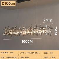 China Rectangle Chrome Crystal Chandelier Modern Chrome K9 Crystal Pendant Lights(WH-CY-257) for sale