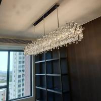 China Rectangle Chrome Crystal Chandelier Modern Chrome K9 Crystal Pendant Lights(WH-CY-257) for sale