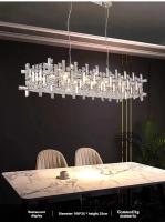 China Rectangle Chrome Crystal Chandelier Modern Chrome K9 Crystal Pendant Lights(WH-CY-257) for sale