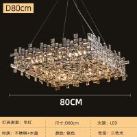 China Rectangle Chrome Crystal Chandelier Modern Chrome K9 Crystal Pendant Lights(WH-CY-257) for sale