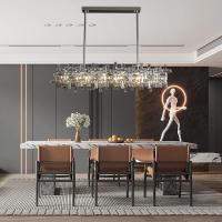 China Rectangle Chrome Crystal Chandelier Modern Chrome K9 Crystal Pendant Lights(WH-CY-257) for sale